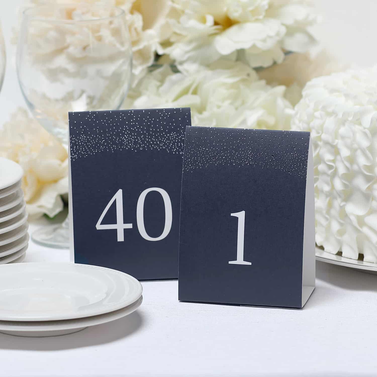 Navy Table Tents – 1-40 – New and Blue