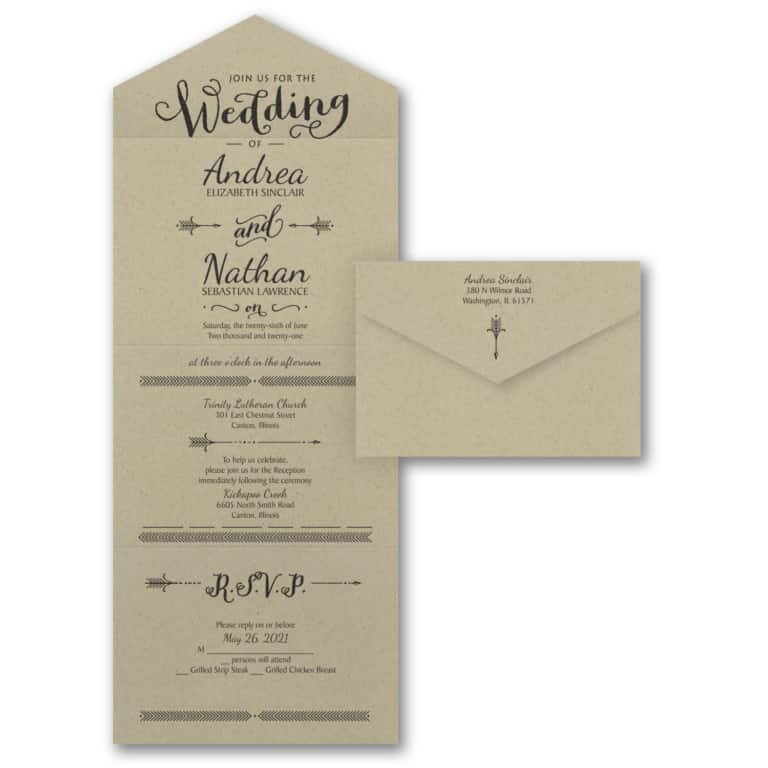 All in One Wedding Invitations | RSVP + Invitation Combined