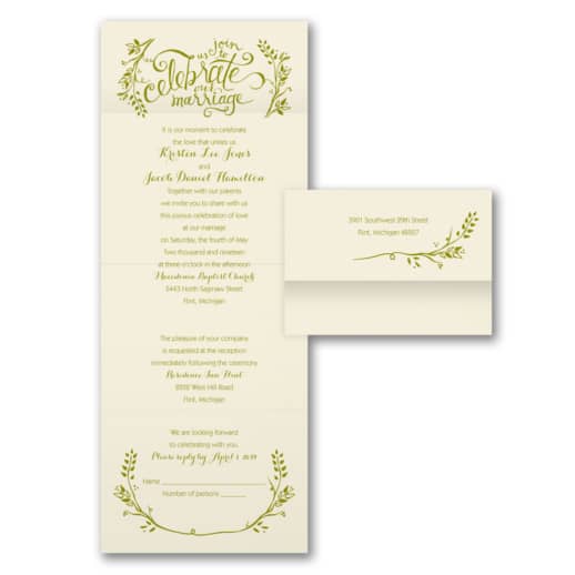 All In One Wedding Invitations – New and Blue