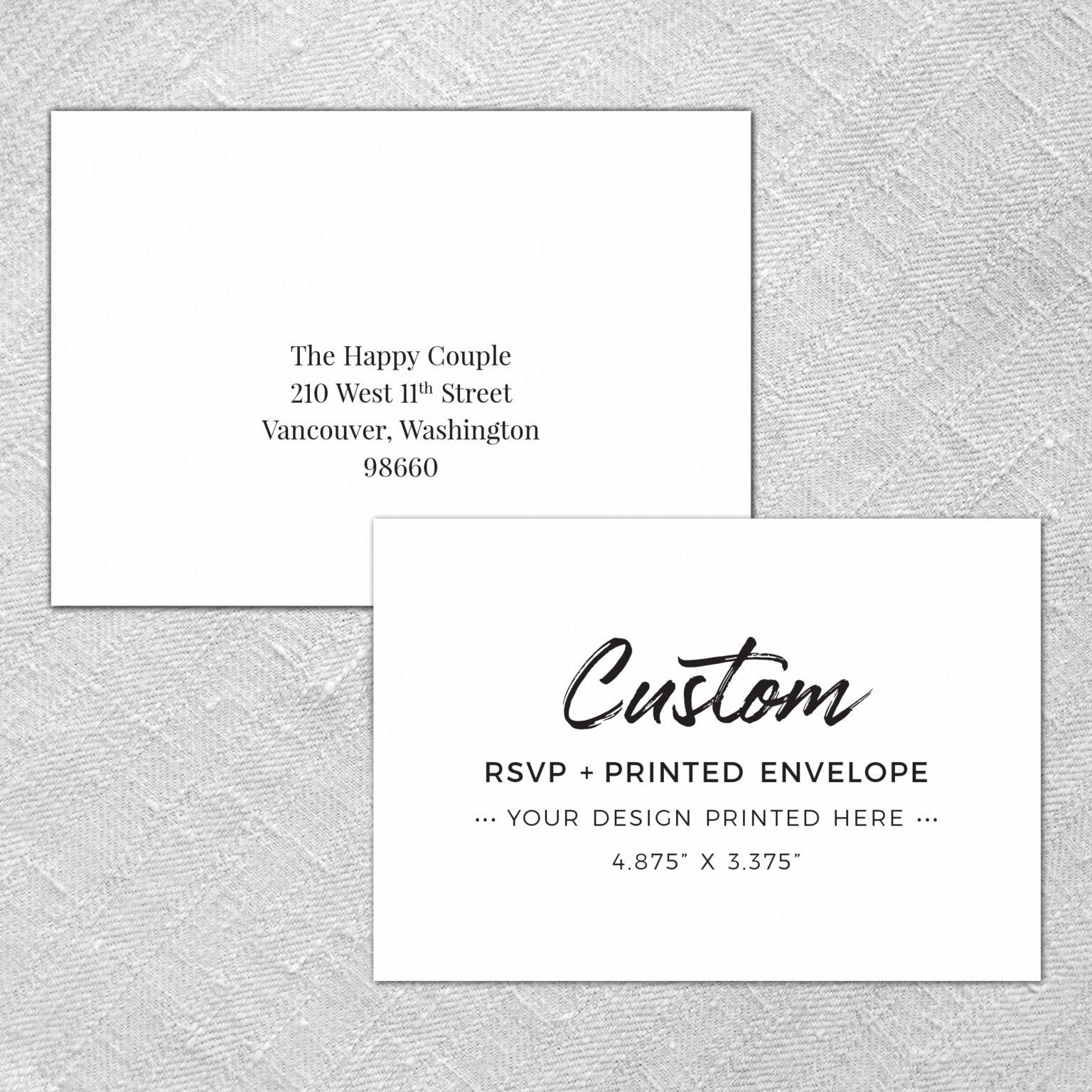 Custom RSVP Card And Envelope New And Blue
